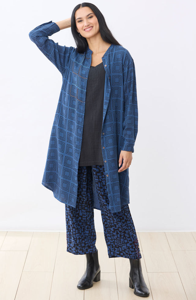 Kesari Pull-On Crop Pant - Blue/Black | MarketPlace India – MarketPlace ...